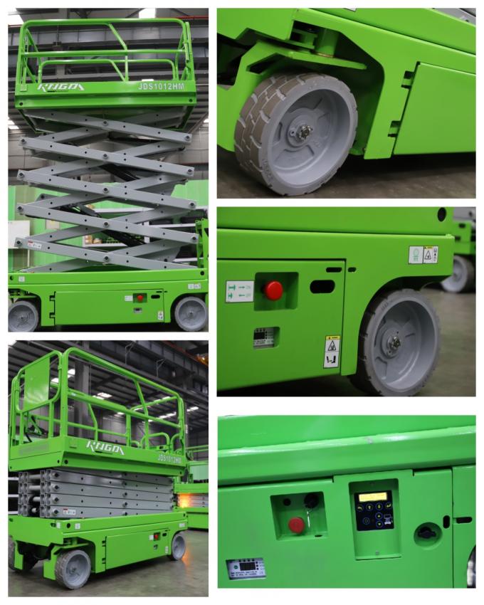 MEWP DC 24V Self-Propelled Scissor Lift 12 Meter Working Height